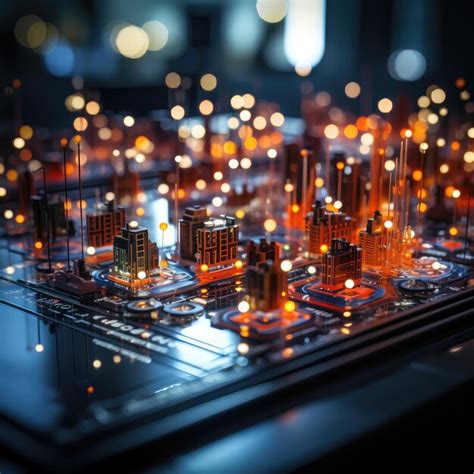 Futuristic Smart City Data Network Illumination Premium Ai Generated Image