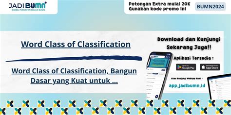 Word Class Of Classification Bangun Dasar Yang Kuat Untuk