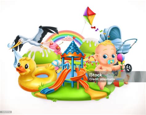 아이 고 장난감 어린이 놀이터 3d 벡터 일러스트 레이 션 3차원 형태에 대한 스톡 벡터 아트 및 기타 이미지 3차원 형태 아기 무지개 Istock