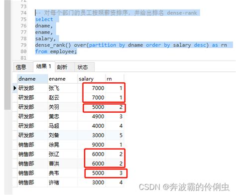 mysql窗口函教 序号函数（row number、rank、dense rank） mysql开窗函数rownumber csdn博客