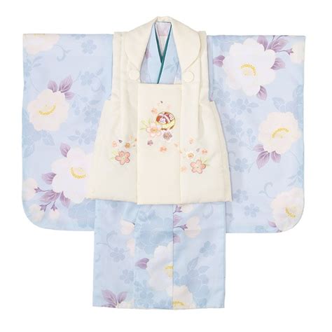 女の子被布セット ポリ 水色・オフ白 3才 中国製 子供和装 女の子着物・袴 被布 被布セット 3才用 衣裳・和装小物の仕入れなら、卸売問屋のネットショップ 加藤商店ネットショップ E