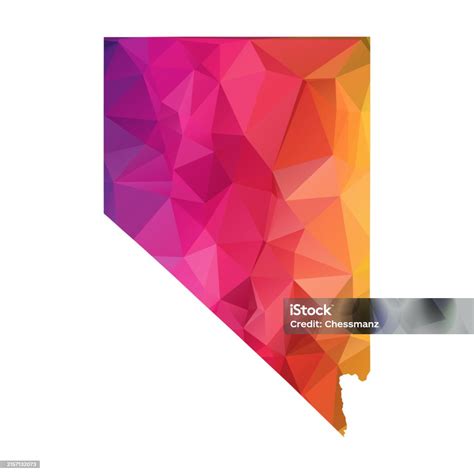 추상 다각형 지도 벡터 일러스트 레이 션 낮은 폴리 색상 무지개 네바다 고립된지도 0명에 대한 스톡 벡터 아트 및 기타 이미지 0명 3차원 형태 결정체 Istock
