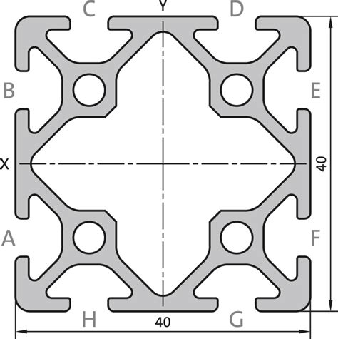 Aluminium Profile 40x40 Rollco