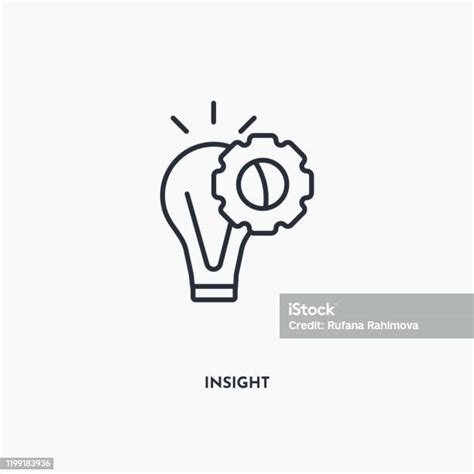 인사이트 개요 아이콘입니다 간단한 선형 요소 그림입니다 흰색 배경에 격리된 선 인사이트 아이콘입니다 얇은 스트로크 기호는 웹 모바일 및 Ui에 사용할 수 있습니다 그래픽