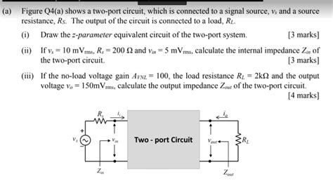 A Figure Q4a Shows A Two Port Circuit Which Is