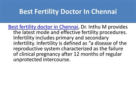 Ppt Infertility Specialist In Chennai Powerpoint Presentation Free