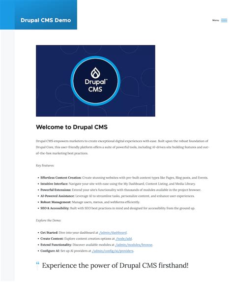 Drupal Cms Demo Content
