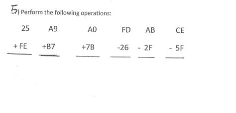 solved 5 perform the following operations
