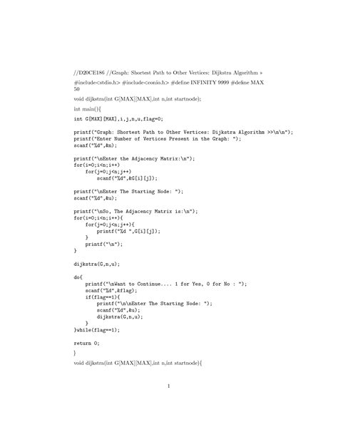 Solution Shortest Path To Other Vertices With Dijkstra Algorithm C