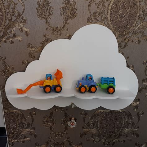 خرید و قیمت شلف دیواری اتاق کودک طرح ابر سایز بزرگ از غرفه خونه خاص