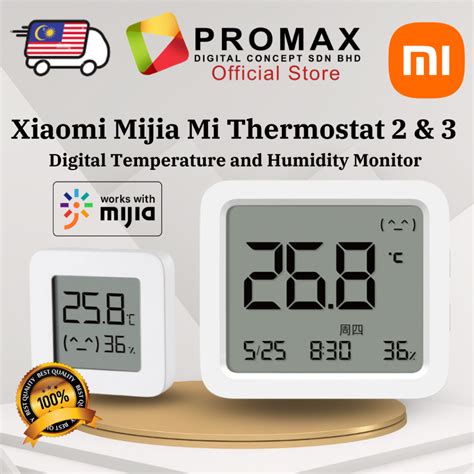 Xiaomi Mijia Mi Thermostat Temperature And Humidity Monitor 2 3 Global Version Digital Thermo