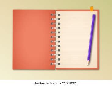 Notebook Open Page Design On Wooden Stock Vector Royalty Free