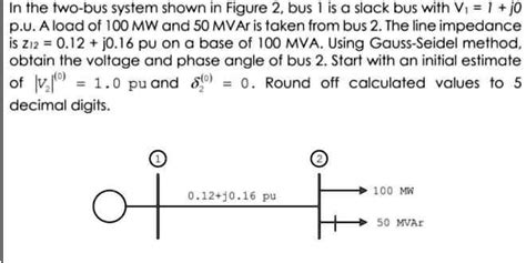 solved in the two bus system shown in figure 2 bus is slack bus