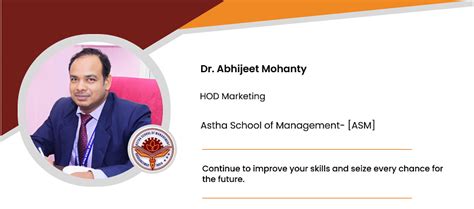 Astha School Of Management Dr Abhijeet Mohanty Hod Marketing