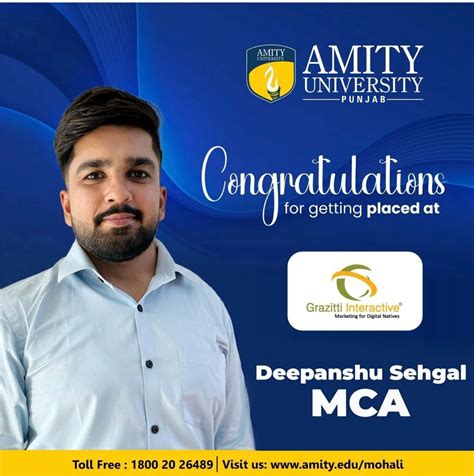 Congratulations To Deepanshu Sehgal For Securing On Campus Placements At Career Guidance And