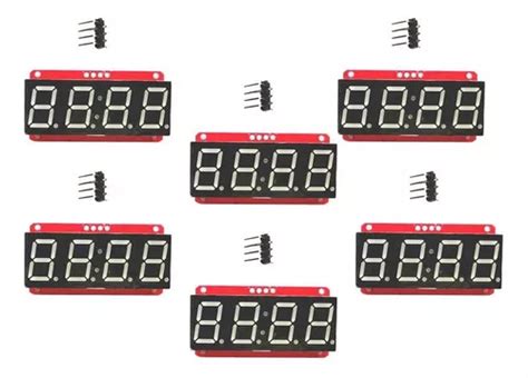 6pc 4 Dígitos 7 056 Led Module Display Clock Ht16k33 I2c