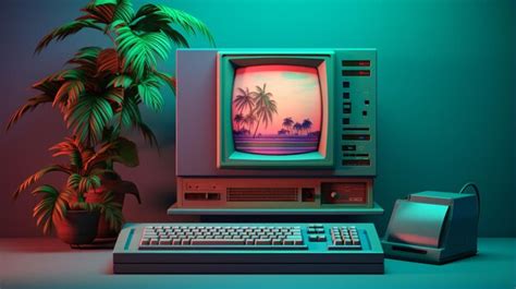 80s Style Personal Computer Premium Ai Generated Image