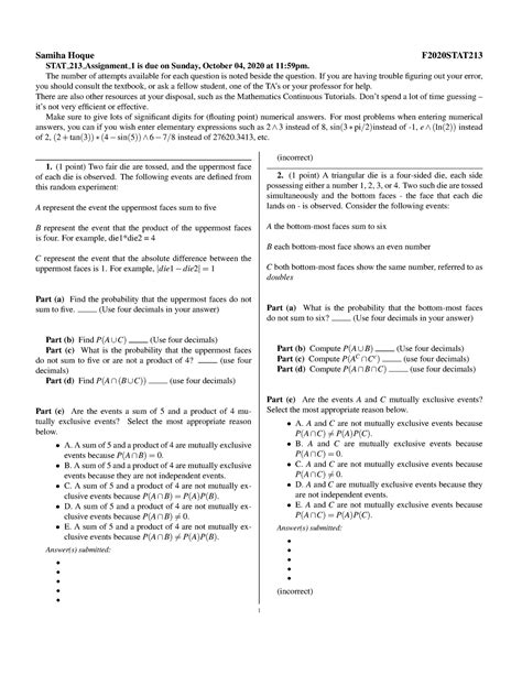 stat 213 web work assignment 1 revised samiha hoque f2020stat stat 213 assignment1 is due on