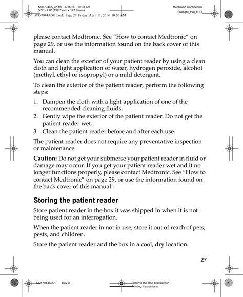 Medtronic 25000 Patient Reader 25000 User Manual