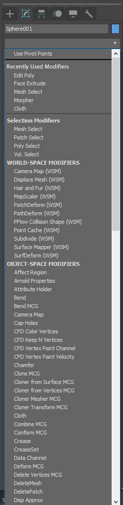 Recently Used Modifiers Autodesk Community
