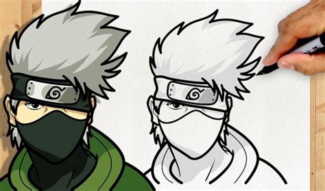 Как нарисовать Какаши Kakashi Хатакэ Аниме наруто карандашом