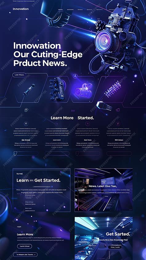 dynamic layout web with parallax scrolling effect futuristic figma