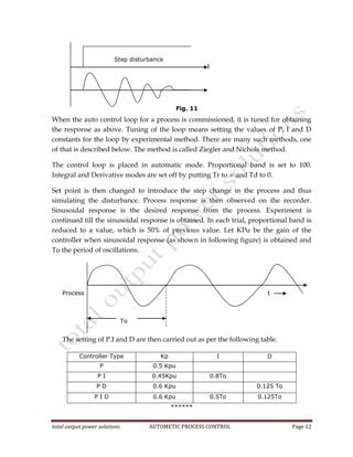 Automatic Process Controls In A Thermal Power Station PDF
