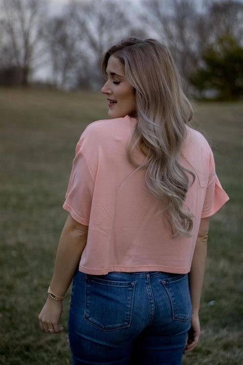 Peach Crop Top Tight Jeans Best Jeans Beautiful Girl Indian Girls