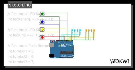 Project 8 Lampu Array Kedua Wokwi Esp32 Stm32 Arduino Simulator