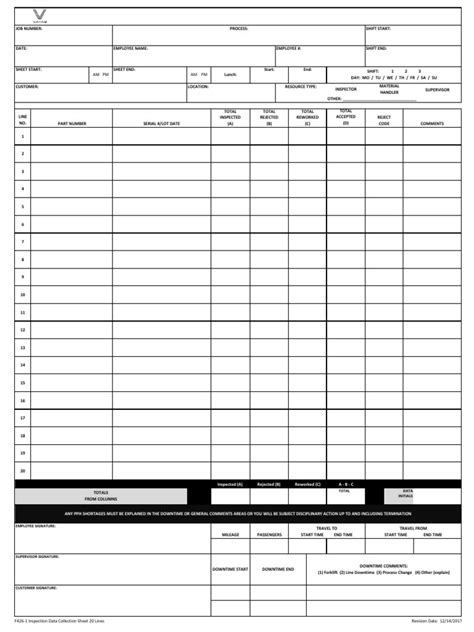 Inspection Data Collection Sheet Pdf Inspection Data Collection Sheet Pdf