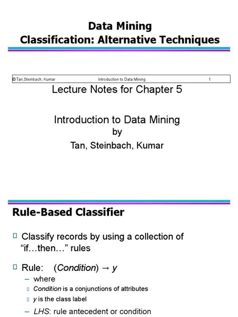 Data Mining Alternative Classification Notes Pdf Statistical Classification Statistics