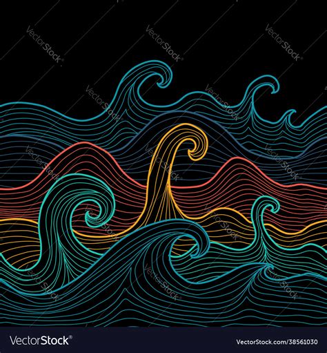 Abstract Sea Background Seamless Pattern For Your Vector Image