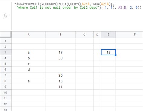 Arrays Finding Adjacent Column Values From The Last Non Null Row Of A