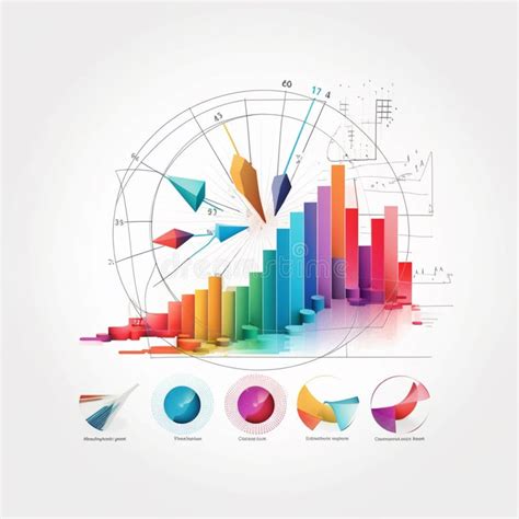 data visualization charts diagrams vibrantly illustration with white