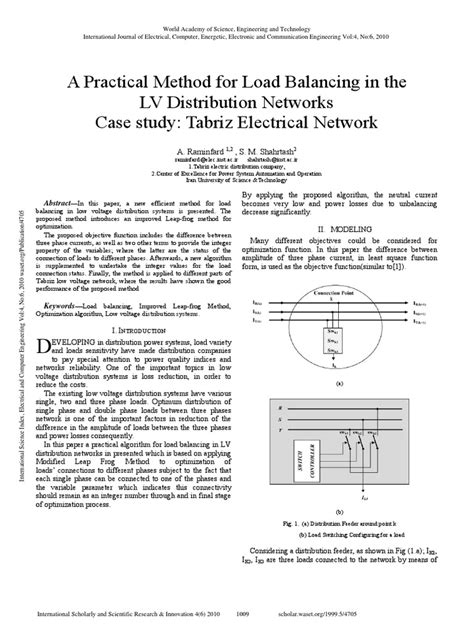 An Efficient Load Balancing Method For Low Voltage Distribution