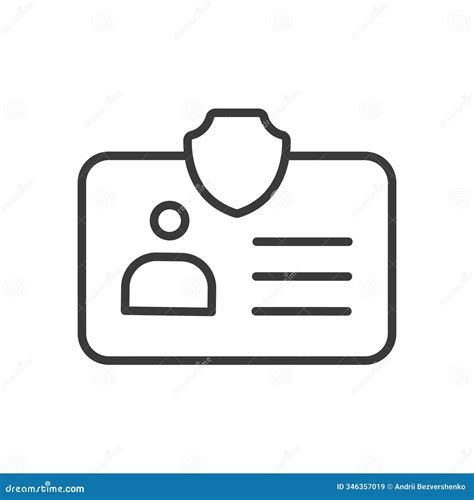 Id Card Pass Protection Icon In Line Design Id Card Pass