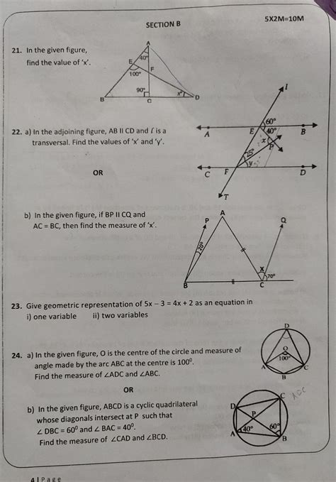 In The Given Figure Find The Value Of X