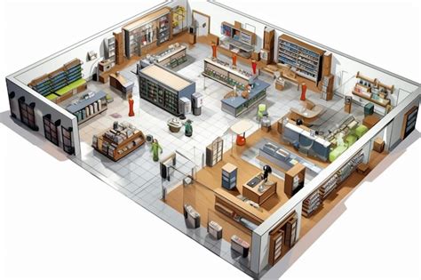 premium photo a 3d model of a library with a library and a library
