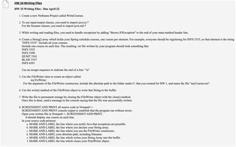 Solved Hw 25 Writing Files Due April 22 1 Create A New