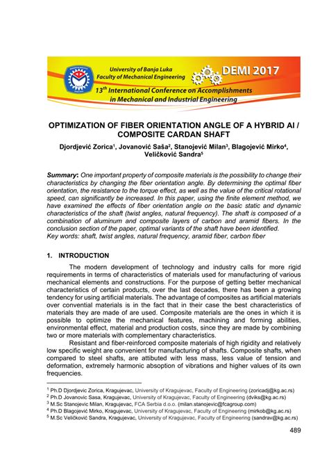 Pdf Optimization Of Fiber Orientation Angle Of A Hybrid Al