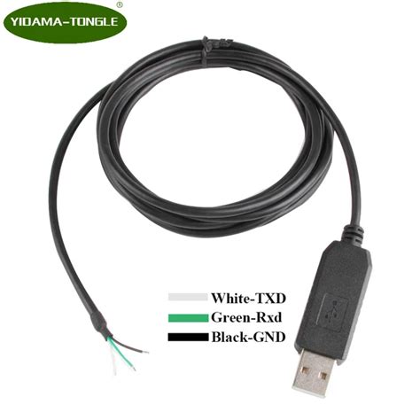 USB To 3Pin RS232 Wire End Cable Ftdi Chipset TX RX Pinout 24 Awg Rs232 Adapter Converter Cable