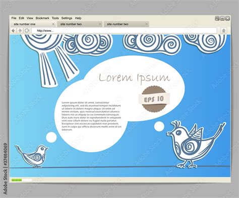 Opened Browser Window Template Stock Vector Adobe Stock