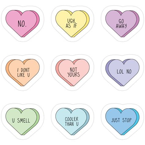 Rude Candy Hearts Sticker For Sale By Inkha In 2025 Buy Stickers