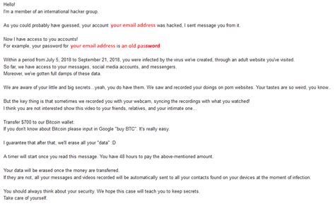 Special Alert Extortion Email Scam Univista