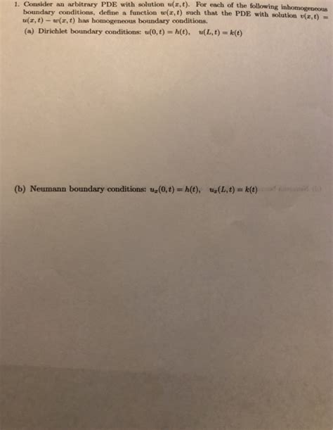 solved 1 consider an arbitrary pde with solution u x t