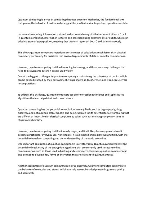 Quantum Computing In Classical Computing Information Is Stored And