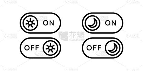 简单风格的线图标切换昼夜模式。light Dark模式用于手机应用开发。矢量符号在一个简单的风格孤立