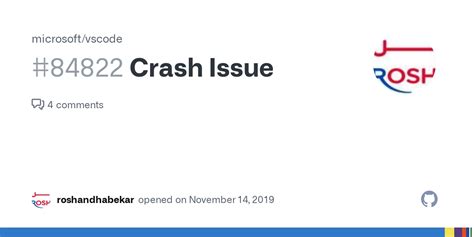 Crash Issue · Issue 84822 · Microsoftvscode · Github