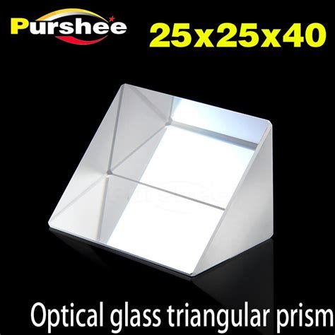 Optical Glass Triangular Prism 25x25x40mm Grandado