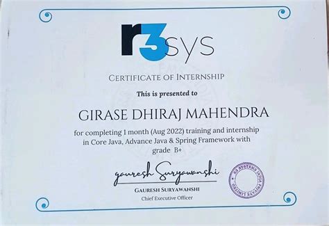 dhiraj girase on linkedin java springframwork r3sys